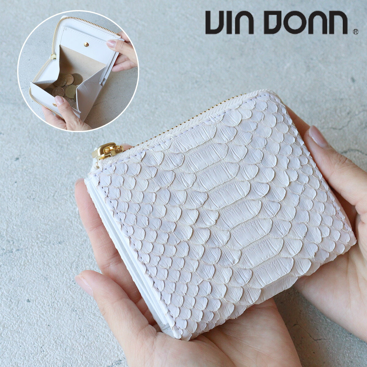 【楽天市場】【最大700円OFFクーポン】VIA DOAN(ヴィアドアン)Bran python(ブランパイソン) L字ファスナー 二つ折り財布 ボックス型小銭入れ ミニ財布 ヘビ革 ...