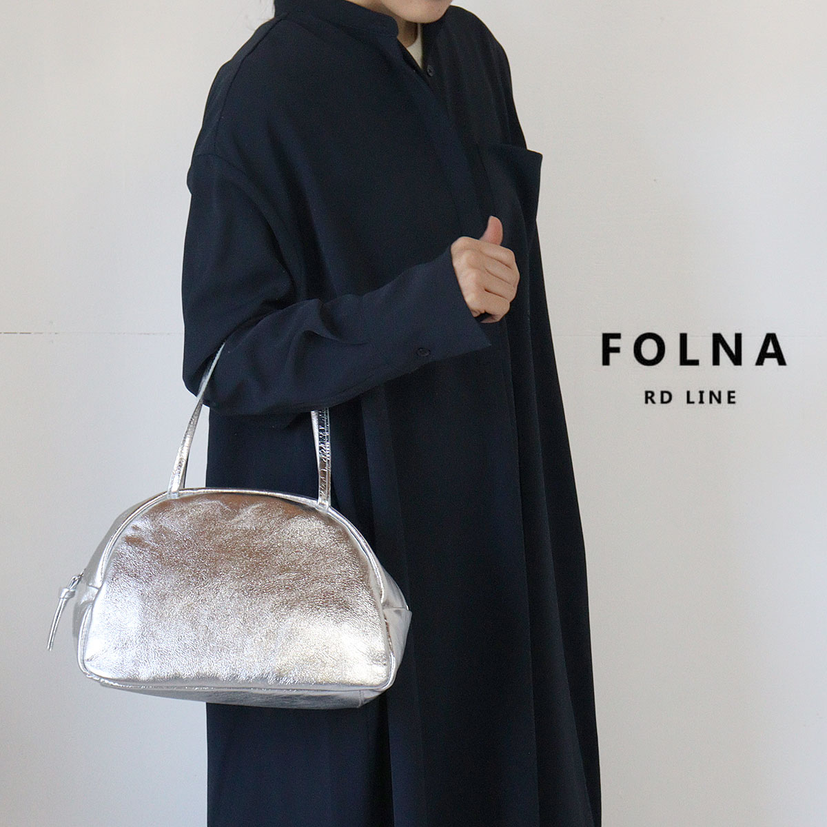 【楽天市場】【シルバー】ボストンバッグ(M) FOLNA フォルナ RD(ラフ＆デイリー)牛革 ホイルレザー 083339【メッセージカード・ラッピング無料】：かばんと財布の店 アリスタ