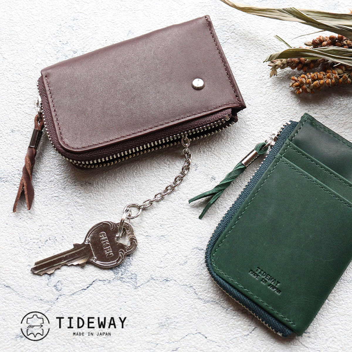 【楽天市場】キーケース カードケース L字ファスナー 牛革 TIDEWAY タイドウェイ NIKS 日本製 T3104【選べるノベルティ ...