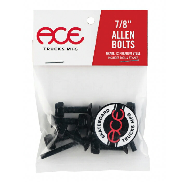 【楽天市場】【ビス / スケボー/スケートボード】ACE TRUCKS(エーストラック) ACE BOLTS ALLEN（六角） 7/8 ...