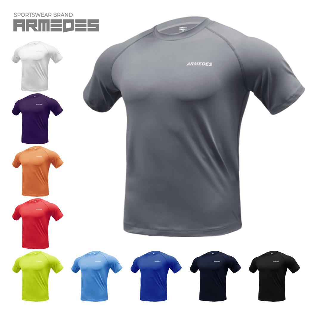 【楽天市場】【送料無料】 ARMEDES アルメデス メンズ tシャツ 半袖 ルーズフィット スパン tシャツ スポーツ ジム ジョギング ランニング サッカー ウェア ゴルフ シャツ スーツ ...