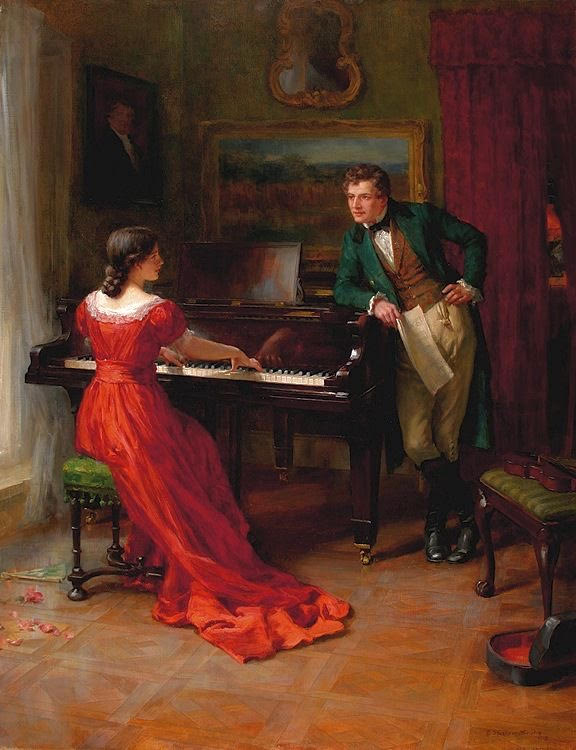 【楽天市場】油絵 George Sheridan Knowles_音楽が恋を育むものならば MA3221：絵画制作専門ユーラシアアート