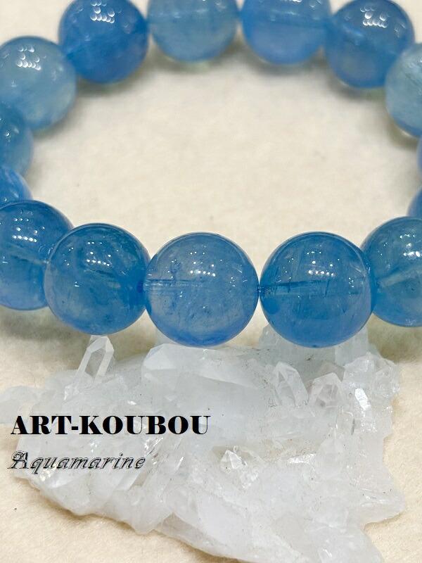 【楽天市場】アクアマリンAAA約14mm一連ブレスレット パワーストーン レアストーン 天然石 1点もの 高品質 宝石質 水色 ブルー おしゃれ 可愛い 男性 女性 3月誕生石 幸せな結婚のお ...
