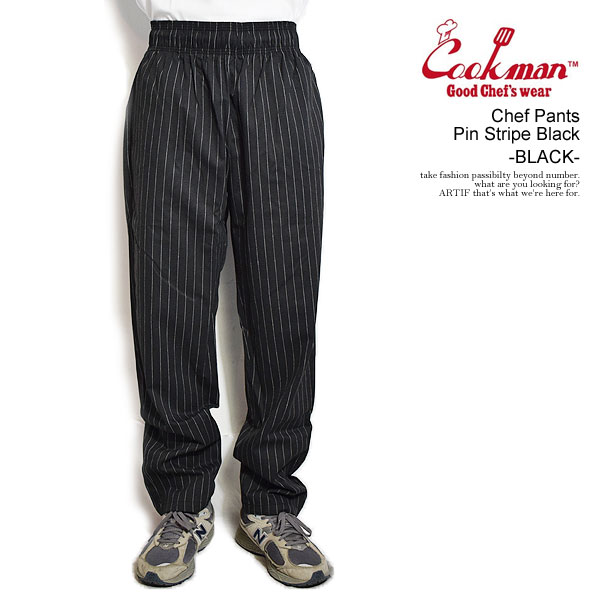 【楽天市場】COOKMAN クックマン Chef Pants Pin Stripe Black -BLACK- メンズ パンツ シェフパンツ ...