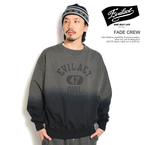 【楽天市場】30％OFF SALE セール EVILACT イーブルアクト FADE CREW メンズ スウェット トレーナー ヘビーウェイト 加工 送料無料 ストリート：ARTIF