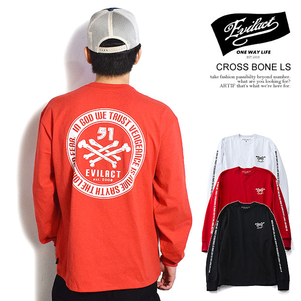 【楽天市場】EVILACT イーブルアクト CROSS BONE LS メンズ Tシャツ 長袖 ロンT バイカー 送料無料 ストリート：ARTIF