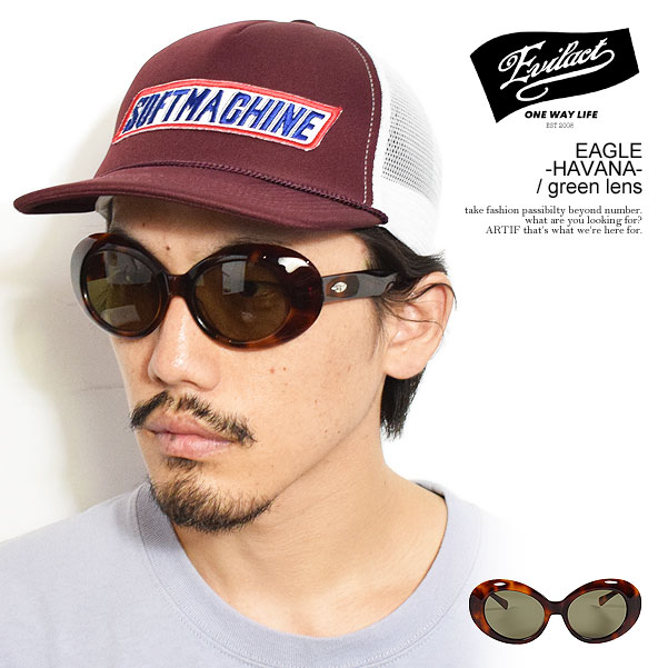【楽天市場】EVILACT EYEWEAR イーブルアクト アイウェア EAGLE -HAVANA- / green lens メンズ サングラス バイカーシェード カラーレンズ 送料無料 ...