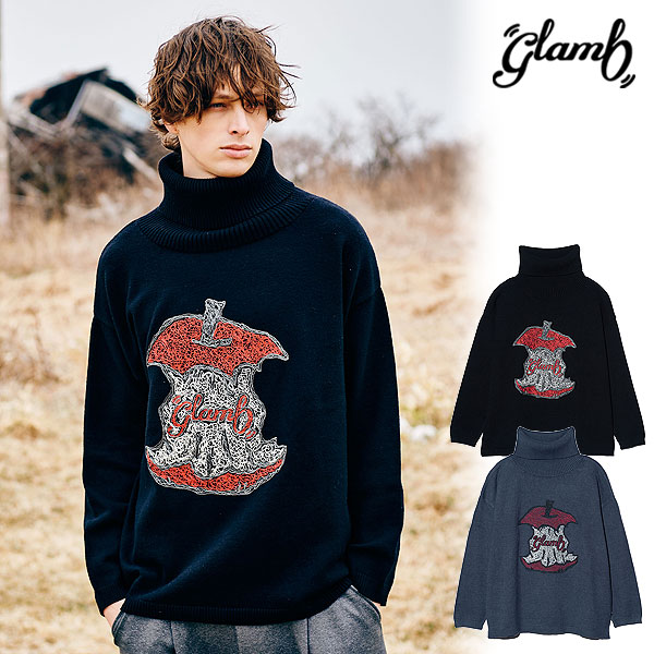 【楽天市場】2025 秋 先行予約 8月下旬～9月上旬入荷予定 glamb グラム Eaten Apple Turtle Neck Knit イートゥンアップルタートルネックニット ニット ...