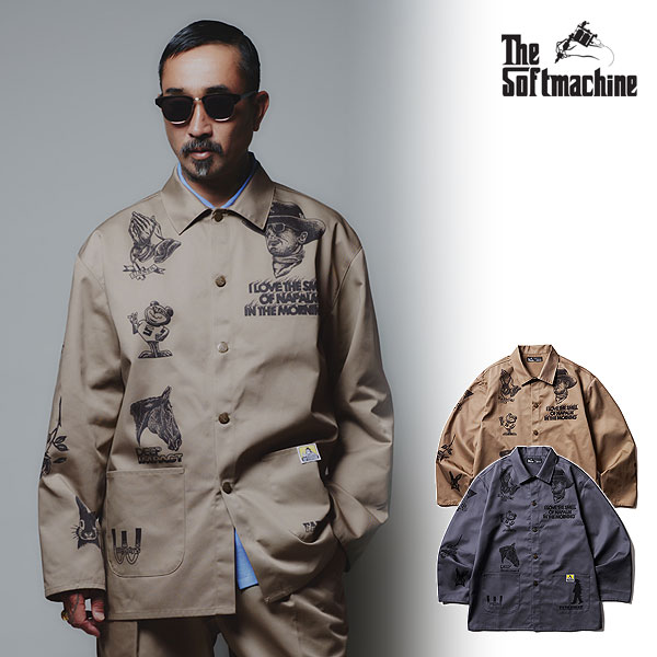 【楽天市場】2024 春夏 先行予約 3月～4月入荷予定 SOFTMACHINE ソフトマシーン SCRAWL JK(COVERALL JACKET) メンズ ジャケット 送料無料 キャンセル ...