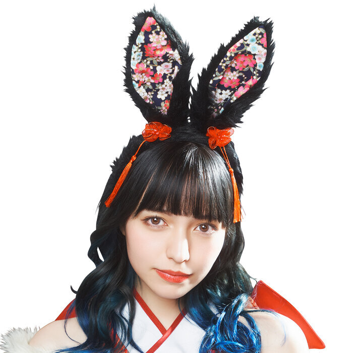 【楽天市場】和柄カチューシャ 黒うさぎ アニマル 仮装 和モダン どうぶつ：ARUNE 仮装雑貨のお店あるね