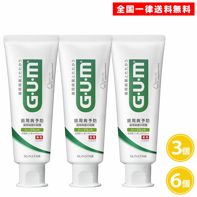 【楽天市場】GUM ガム デンタルペースト 120g 3個 6個 ハーブミント サンスター ガム・デンタルペースト スタンディング 歯周病予防 ...