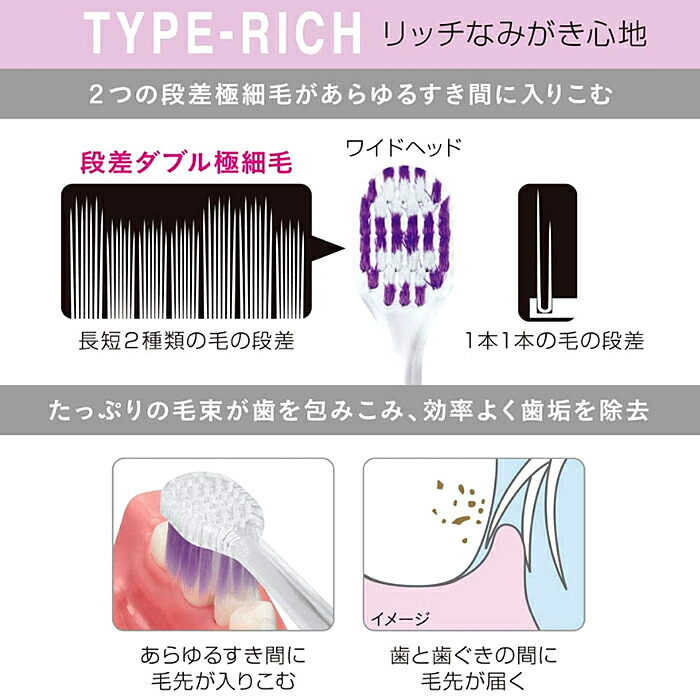 【楽天市場】ノニオ 歯ブラシ TYPE-RICH ふつう やわらかめ 6個セット ワイドヘッド 極細毛 はぶらし ハブラシ NONIO ...