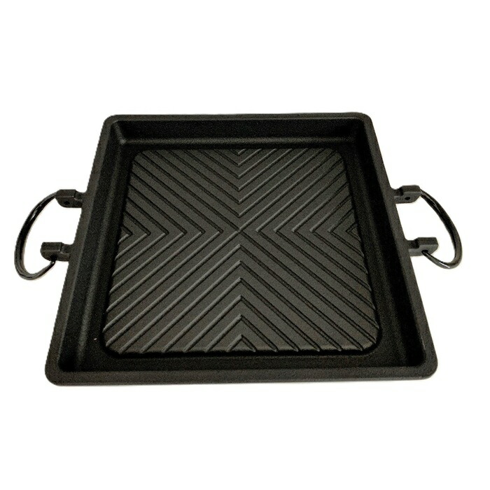 【楽天市場】南部鉄器 焼肉プレート 角型 鉄板 グリルパン 日本製 鉄鍋 IH対応 及精鋳造所 内径27cm バーベキューBBQ アウトドア キャンプ：旭雅堂