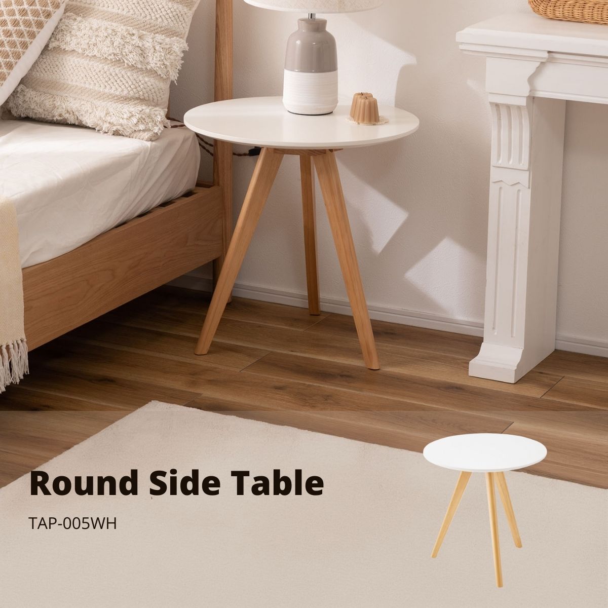 【楽天市場】ラウンドサイドテーブル ホワイト TAP-005WH：アサヒペンストア楽天市場店