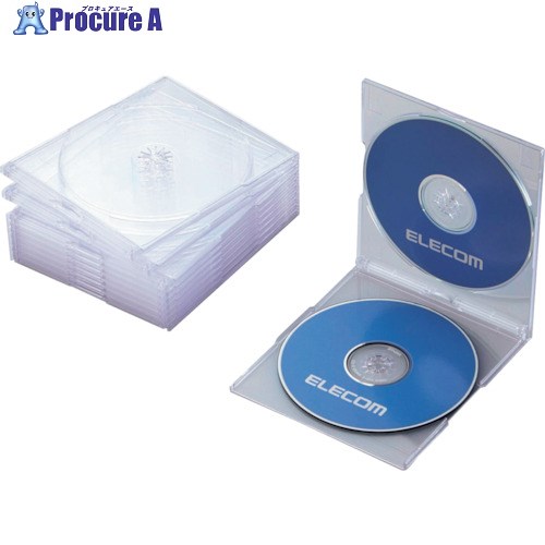 【楽天市場】ELECOM CD・DVD・Blu-rayスリムプラケース 2枚収納クリア 10枚入 CCD-JSCSW10CR 1パック 828-2833 ：プロキュアエース