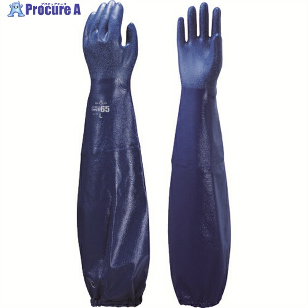 【楽天市場】SHOWA 腕カバー付手袋 No774ニトローブTYPE-R65 ブルー Lサイズ NO774-L 1双 790-1046 ：プロ ...