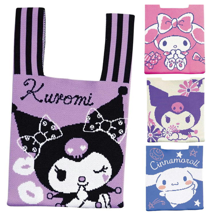 【楽天市場】トートバッグ ニット織 サンリオキャラクターズ ニットバッグ マルシェバッグ 伸びる クロミ マイメロディ シナモロール 手提げバッグ ミニバッグ 大：ashop03