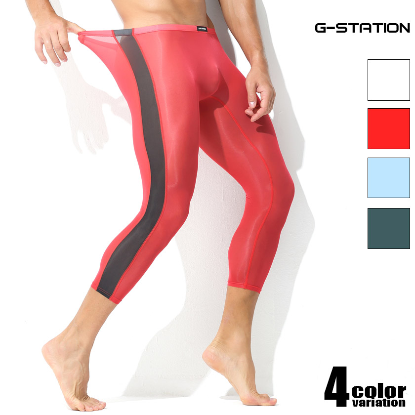 【楽天市場】G-Station/ジーステーション プレミアムチャイナ ブラックライン シースルーインナータイツ タイツ ストレッチ メンズ ...