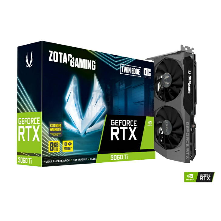 【楽天市場】グラフィックボード ZOTAC GAMING GeForce RTX 3060 Ti Twin Edge OC LHR ...