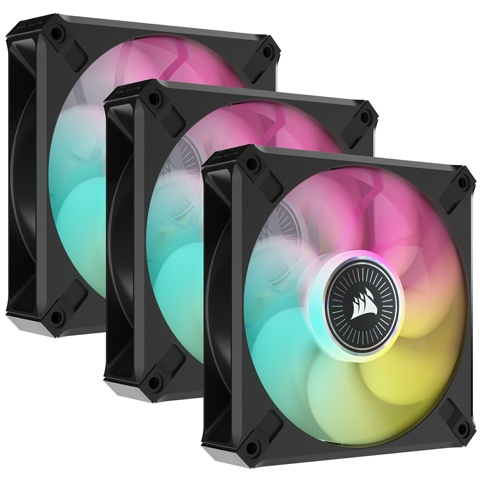 【楽天市場】Corsair iCUE ML120 RGB ELITE with iCUE Lighting Node CORE -Triple ...