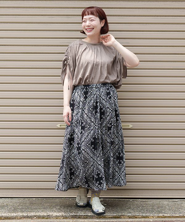 【楽天市場】as know as 大きくバンダナptSK レディース 大きいサイズ ボトムス スカート ポケット プリント 切替 バンダナ柄 ...