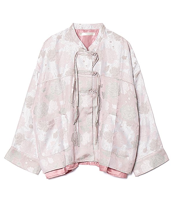 【楽天市場】as know as メロウなチャイナSHJK レディース 大きいサイズ ジャケット フハク シャツジャケット ハオリ ジャカード ...