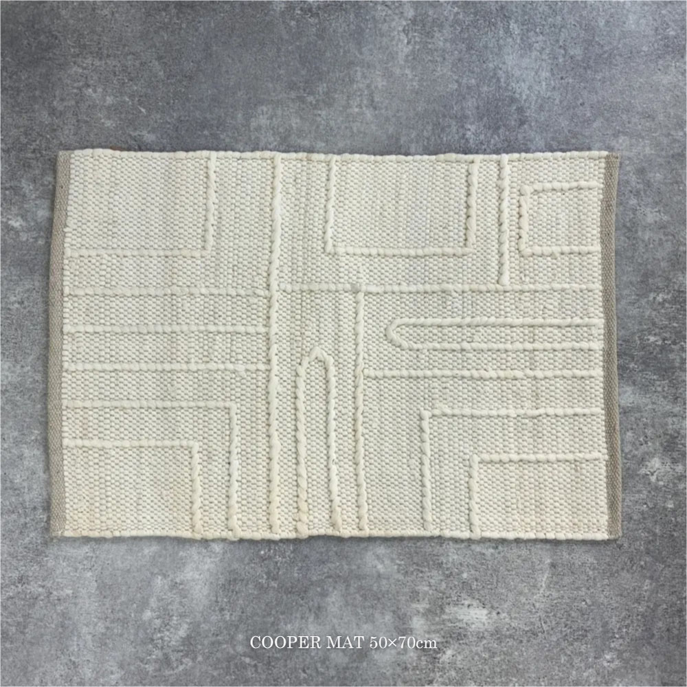 【楽天市場】RugRu COOPER MAT MAT 50 × 70cm 綿100 玄関マット 屋内 室内 ラグ 北欧 敷物 白 天然素材 ...