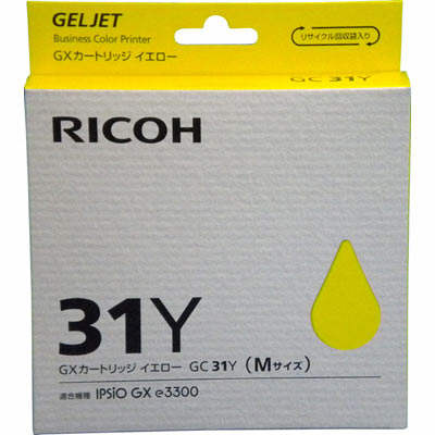 【楽天市場】RICOH リコーGXカートリッジイエローGC31Y（Mサイズ）GELJET 515746：Bande