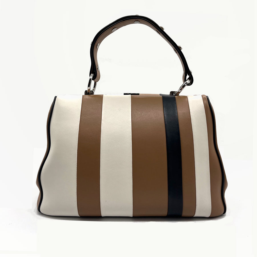 【楽天市場】プラダ PRADA ハンドバッグ レザー キャメル×ブラック×アイボリー レディース 1BA031 送料無料【中古】 z0208：ブランドバリュー