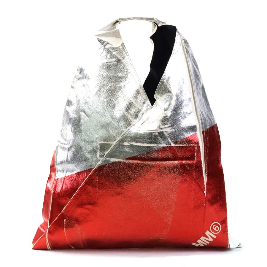 【楽天市場】エムエムシックス MM6 ハンドバッグ ジャパニーズ キャンバス アイボリー×シルバー×レッド レディース 送料無料【中古 ...