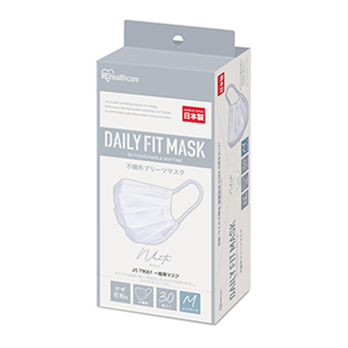 【楽天市場】アイリスオーヤマ DAILY FIT MASK デイリーフィットマスク プリーツ ふつうサイズ 30枚 ホワイト PN ...