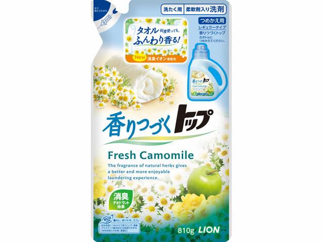 【楽天市場】【生活応援価格B】ライオン トップ 香りつづくトップ Fresh Camomile つめかえ用 810g ( 液体衣料用洗剤 ...