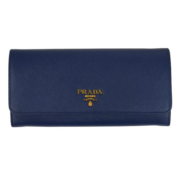 【楽天市場】PRADA プラダ 財布サイフ サフィアーノ パスケース付き 二つ折り長財布 ブルー 1MH132 F0016 BLUETTE ...
