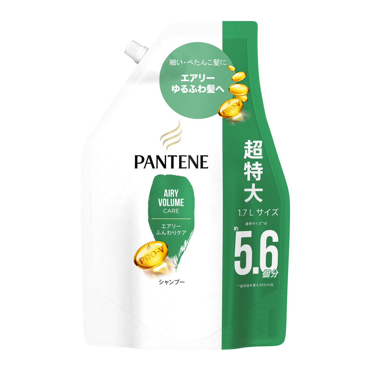 【楽天市場】【送料込】P&G パンテーン エアリー ふんわりケア シャンプー つめかえ用 超特大サイズ 1700ml 1個：日用品＆生活雑貨の店「カットコ」