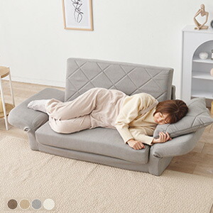 【楽天市場】\ページ限定・ティースプーン付／ 肘リクライニング コンパクトソファベッド 幅110 LSF-4888G-2P 【送料無料】 [ソファベッド コンパクト リラックス ローソファ ...