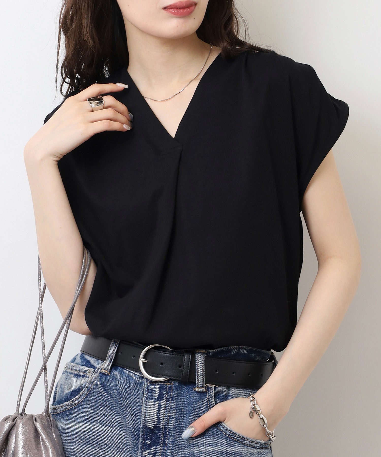 【楽天市場】【クーポンで最大30%OFF!】ブラウス風タックスキッパー フレンチ袖Tシャツ レディース 大きいサイズ レビュー特典あり：atONE 楽天市場店