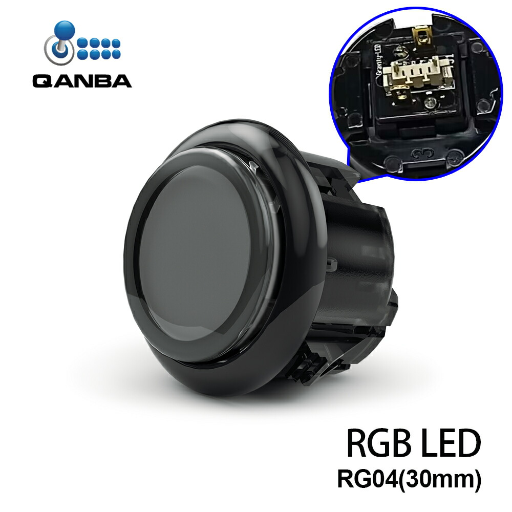 【楽天市場】【ハメ込み式 LED 30φ/24φ 単品】Qanba Gravity RGB Glow Mute Button for Q8 ...