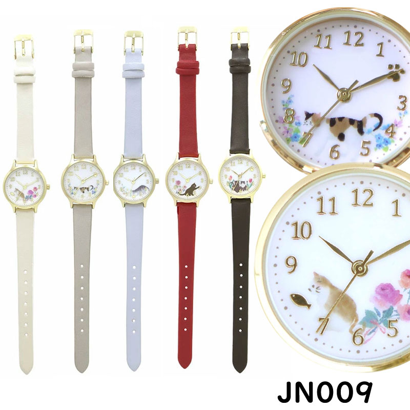 【楽天市場】フィールドワーク Field work 腕時計 時計 革ベルト時計 JN0009 ミュレ レディース時計 アナログ時計 ネコ ねこ ...