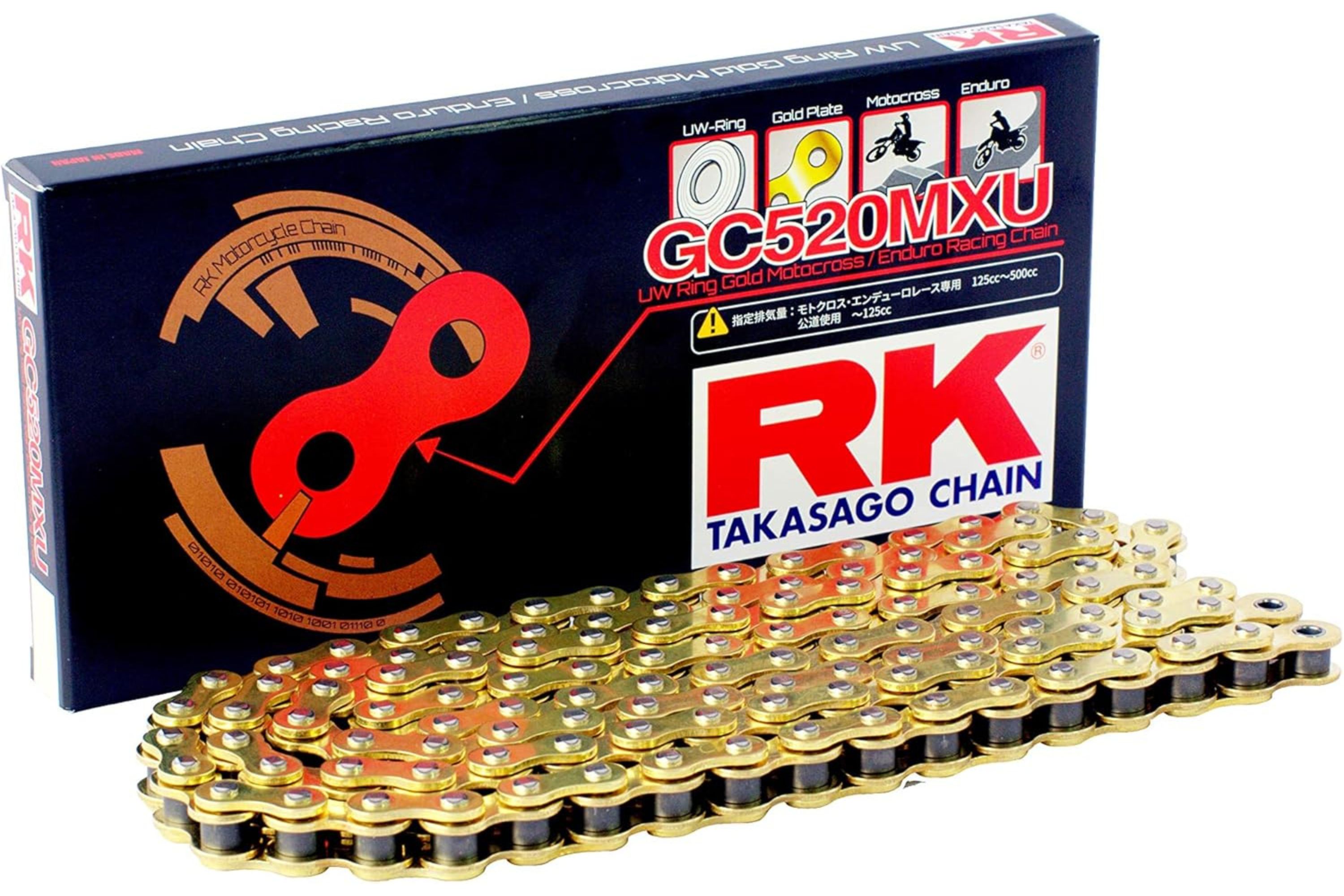 【楽天市場】RK 520MXU 薄型シールチェーン 520-100 ゴールド 100L オフロード レーシングチェーン/00-7079 ...