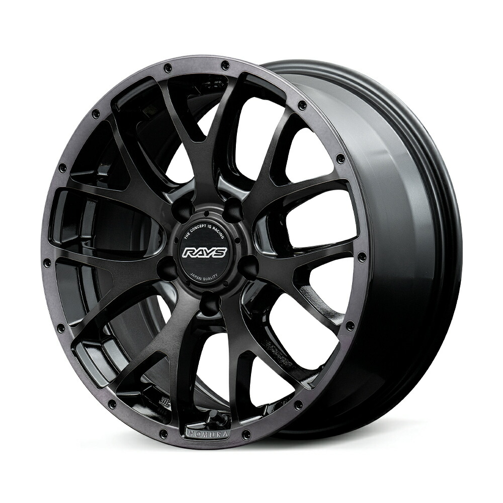 【楽天市場】RAYS HOMURA 2X7FA 16インチ 7J 40 5H114-15 BFJ (Glossy Black/Rim ...