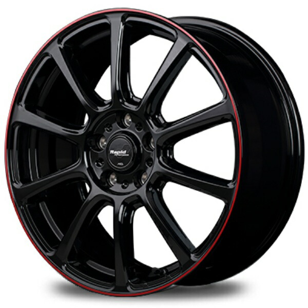 【楽天市場】MID Rapid Performance ZX10 17インチ 7J 5H114.3 +50 ブラック/リムレッドライン：カー ...