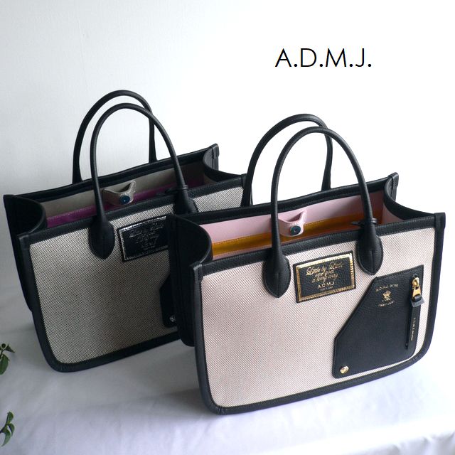 【楽天市場】【クーポン対象外】 ADMJ エーディーエムジェイ バッグ シャンブレー トートM 23SS01014 ベージュ/ブラック：Ac-Lounge