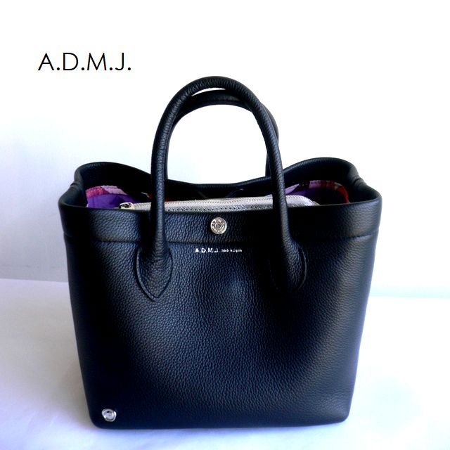 【楽天市場】【クーポン対象外】ADMJ エーディーエムジェイ バッグ モーツァルト シュリンク カーフレザー トート20cm 23WS01109 黒/ブラック：Ac-Lounge