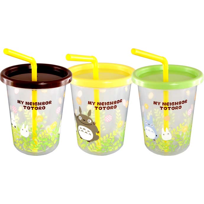 【楽天市場】となりのトトロ ストロー付タンブラー コップ3個 SIH3ST キャラクターグッズ 容量320mlコップ ふた付き Sk1285：ASE WORLD