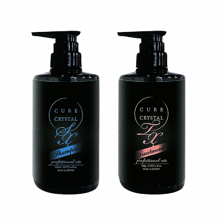 【楽天市場】【セット】CURE CRYSTAL キュアクリスタル シャンプーSX 500ml＆トリートメントTX 500g ★★★：アット ...