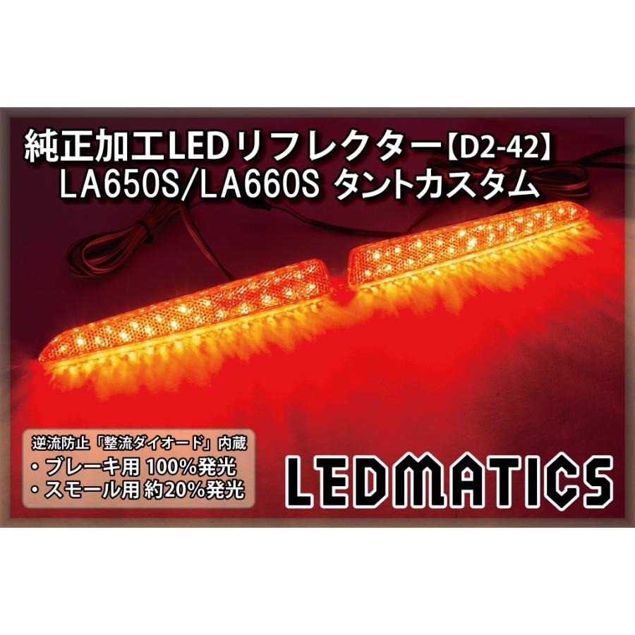 【楽天市場】【LEDMATICS商品】ダイハツ タントカスタム LEDリフレクター 純正加工 LA650S LA660S カスタム パーツ 防水処理済み 1年保証 日本国内加工 D2-42 ...