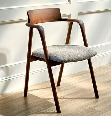 【楽天市場】【開梱設置送料無料】10年保証 シラカワ製 アームチェア アンドレ チェア S-BW108A主材：ウォールナット材 張地：72色対応／板座選択可能受注生産 納期5週間送料無料(玄関 ...