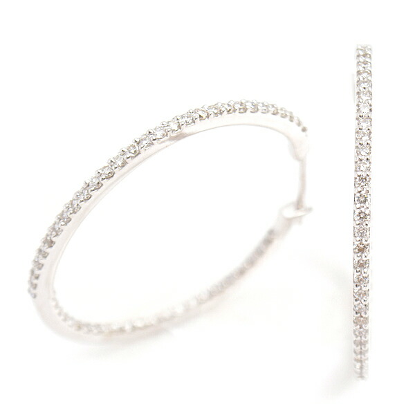 【楽天市場】ポンテヴェキオ ピアス レディース ダイヤモンド フープ ピアス D0.35ct×2 ホワイトゴールド Ponte Vecchio K18WG 中古：BrandMax