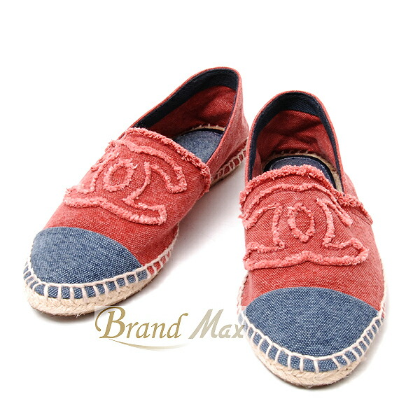 【楽天市場】シャネル エスパドリーユ ココマーク レッド×ブルー キャンバス G27627 38サイズ A品【中古】：BrandMax