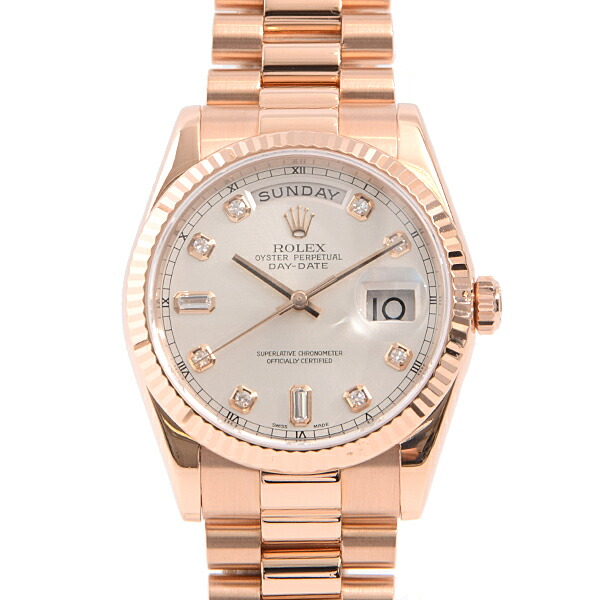 【楽天市場】ロレックス ROLEX 118235A デイデイト 10Pダイヤモンド メンズ 自動巻 P番 750PG ピンクゴールド【中古】：BrandMax